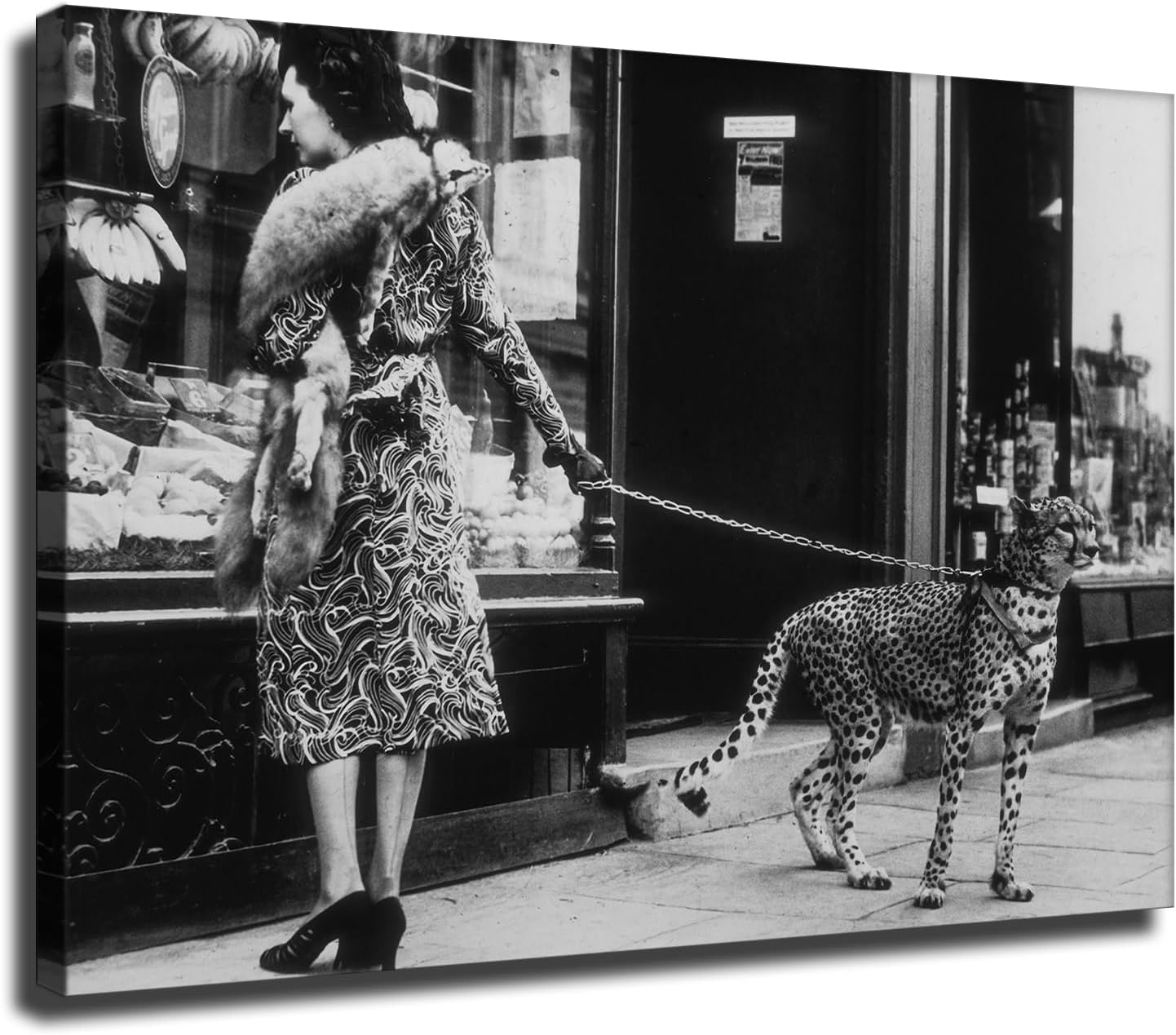 Amazon.com: Black and White Art, Vintage Wall Art, Leopard Wall Art ...