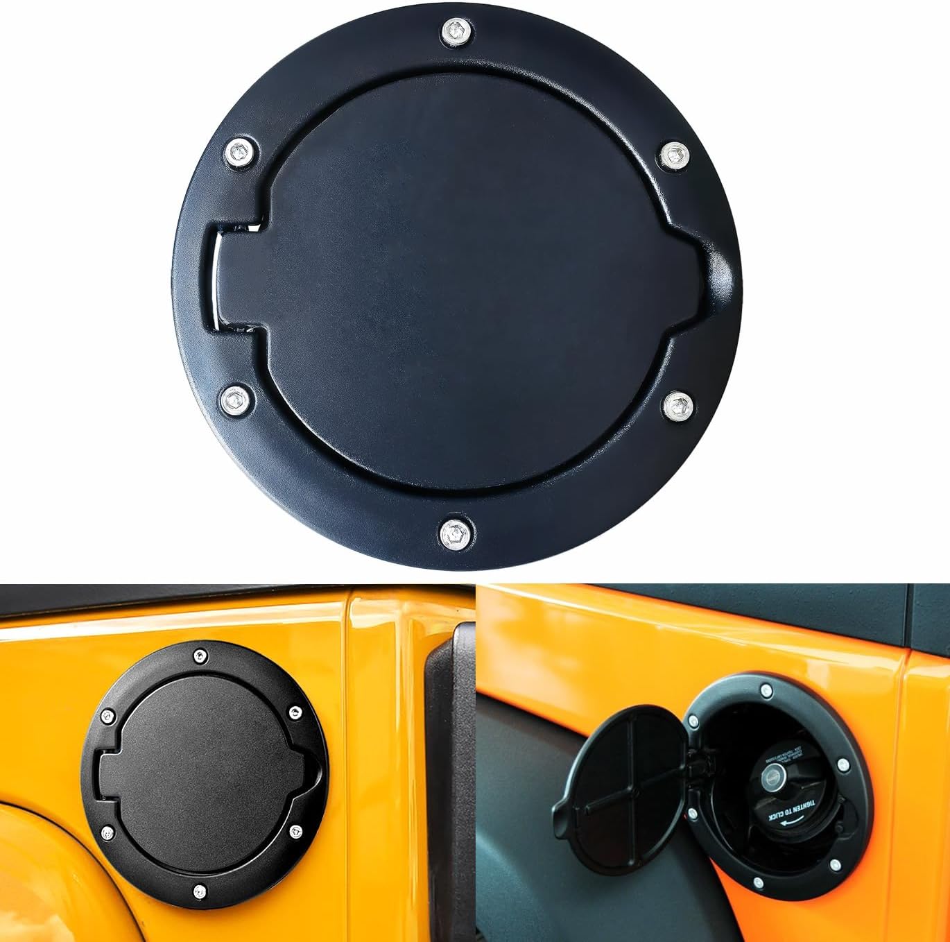 Amazon.com: Buling Wrangler JK Gas Cap Cover Aluminum+ABS Fuel Door ...