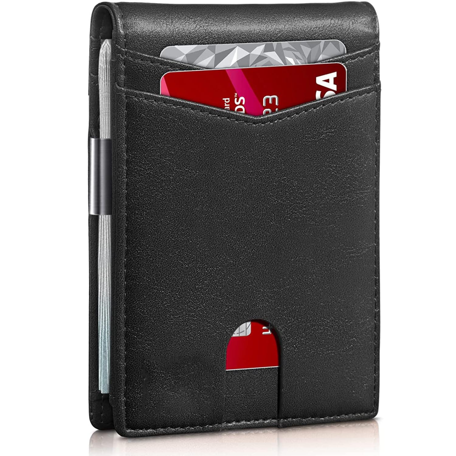 Cartera Hombre Minimalista Rfid Bloqueo Con Clip De Billetes, Elegante ...