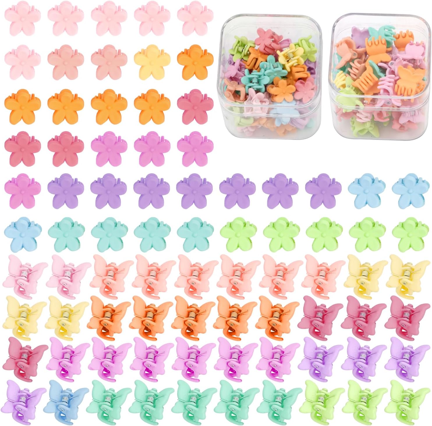Amazon.com: Choicbaby 80 Pcs Hair Clips Set: 16 Colors 90s Claw Clips ...