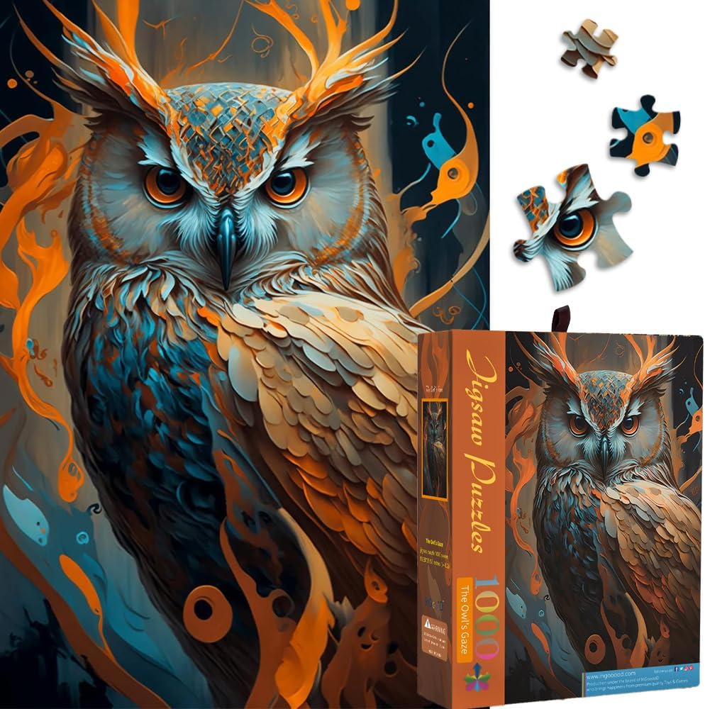 Amazon.com: Ingooood Jigsaw Puzzle for Adults 1000 Pieces - Owl's ...