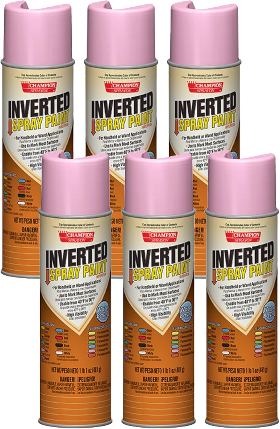 Champion Sprayon Inverted Paint Apwa Pink net 17 oz.. Count 6 - Amazon.com