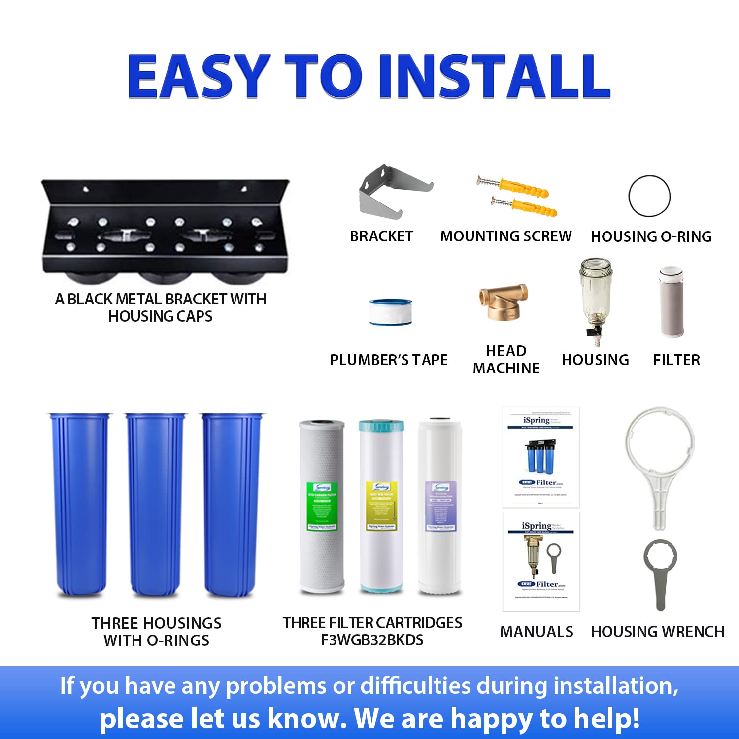 iSpring Whole House Water Filter System w/Spin Down Sediment Filter ...