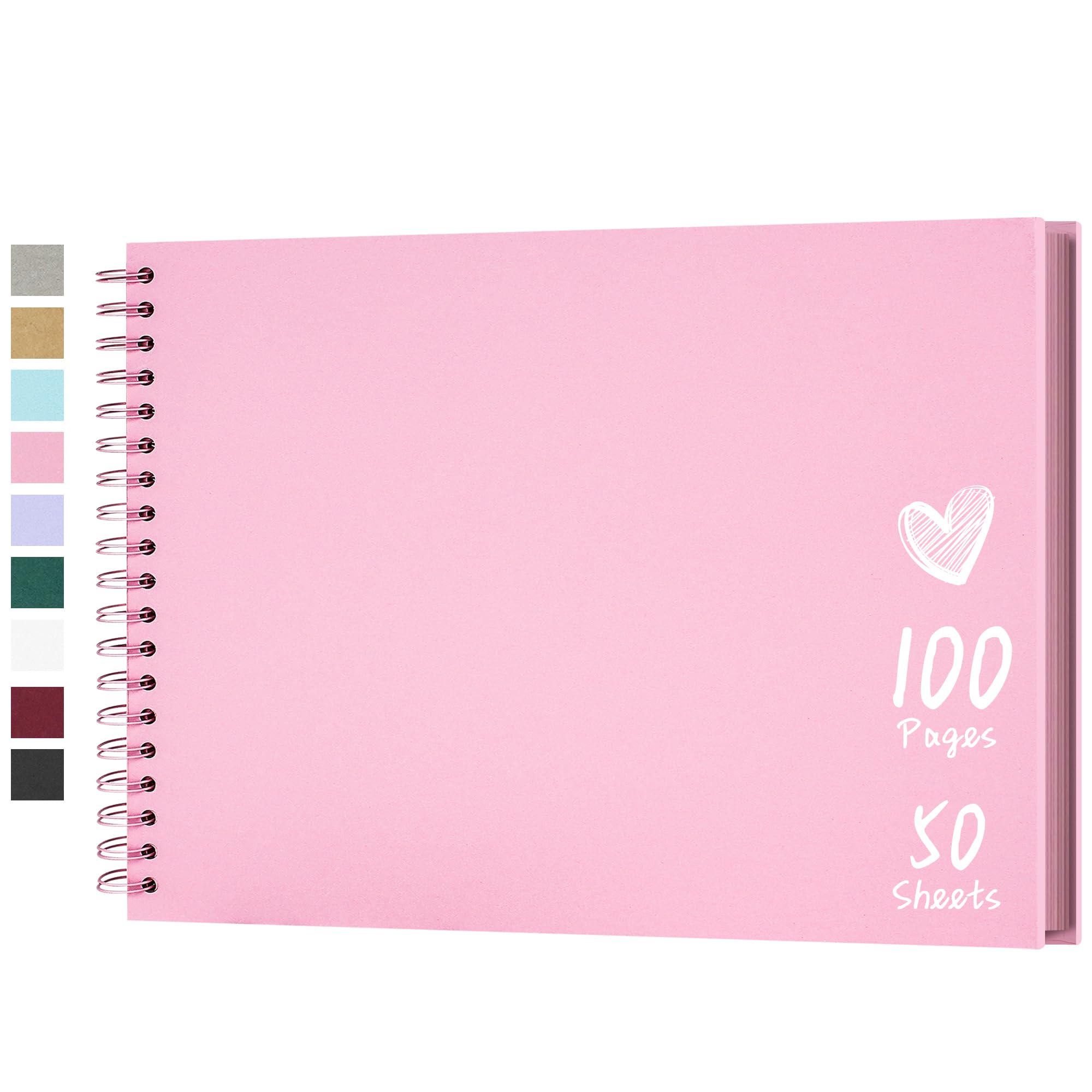 Hiwhy Scrapbook 11x8 Inch DIY Scrapbook Album Hardcover Kraft Paper ...