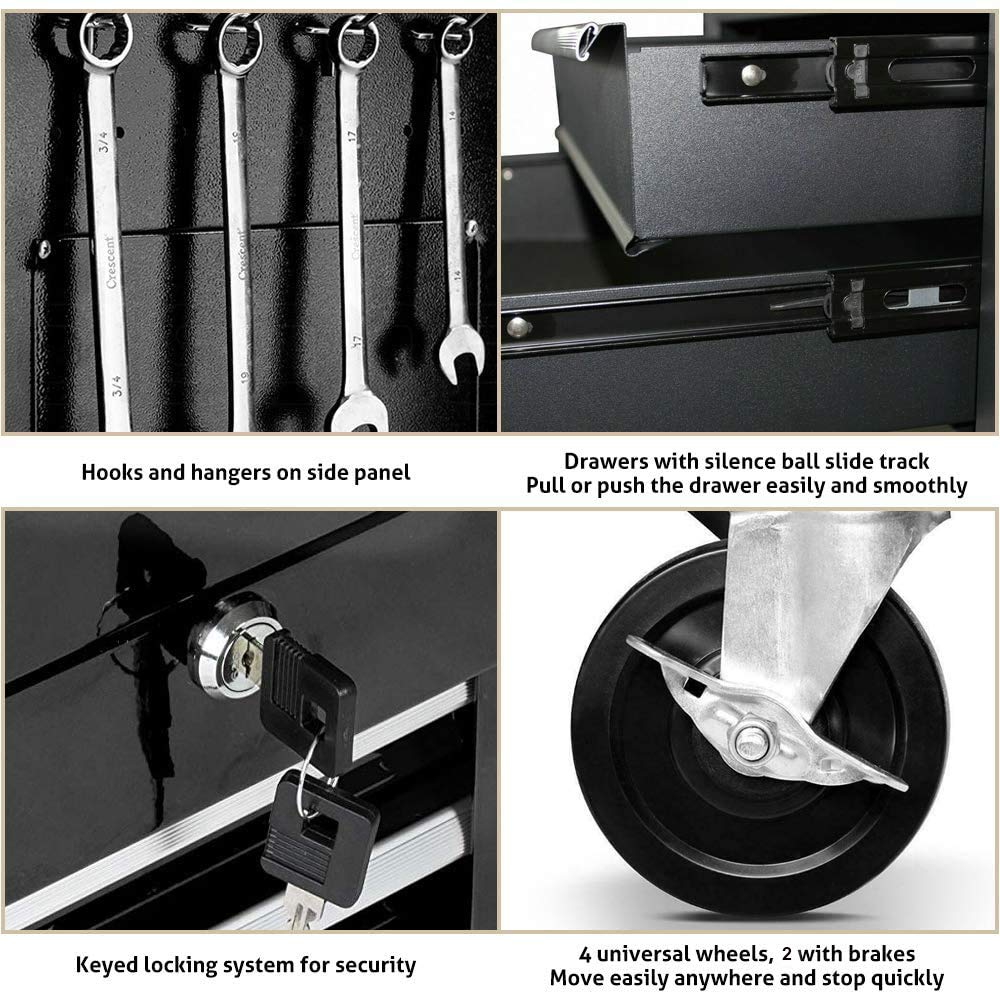 5-Drawer Tool Chest Tool Box, Rolling Tool Chest Removable Sliding 4 ...