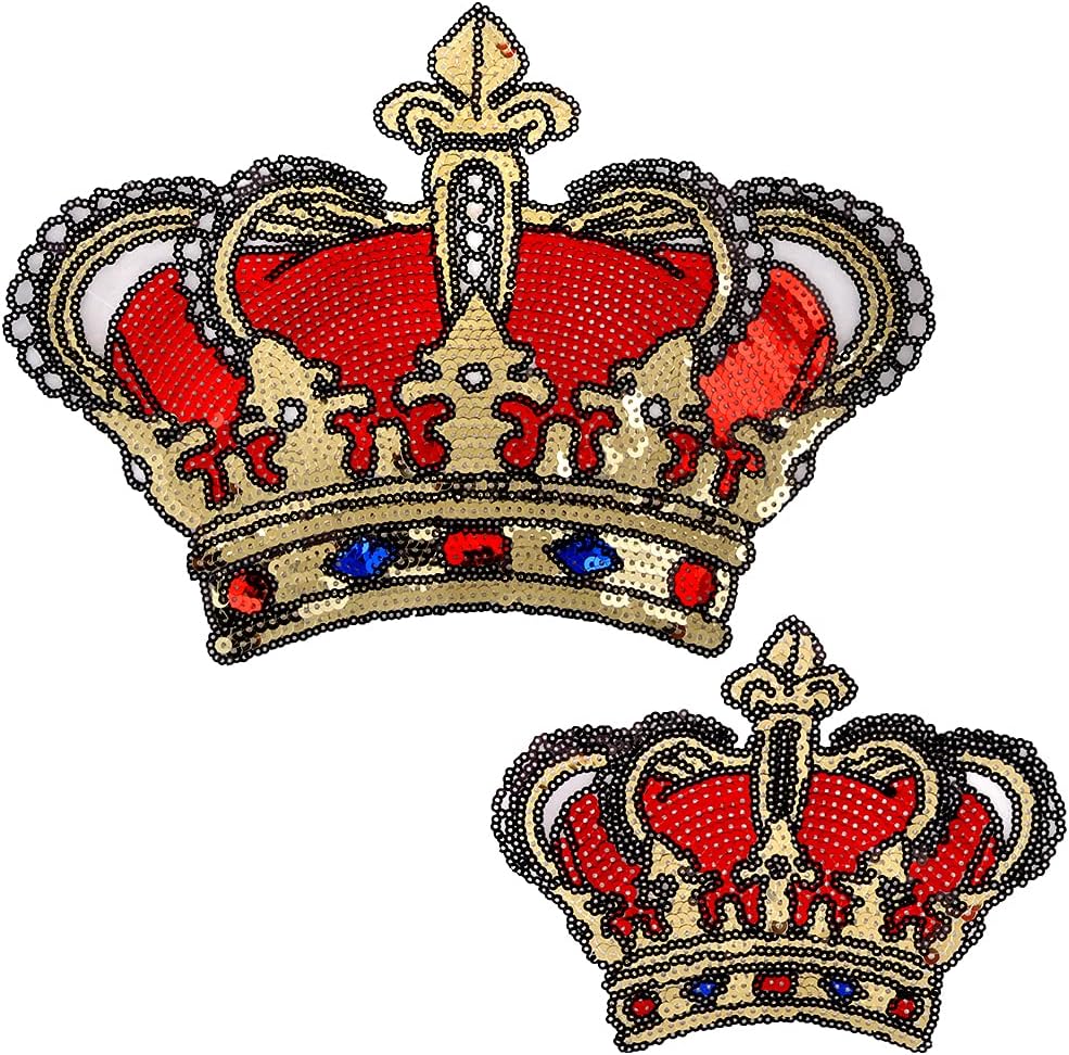 Amazon.com: Gold Crown Imperial King Queen Embroidered Iron on Patch # F