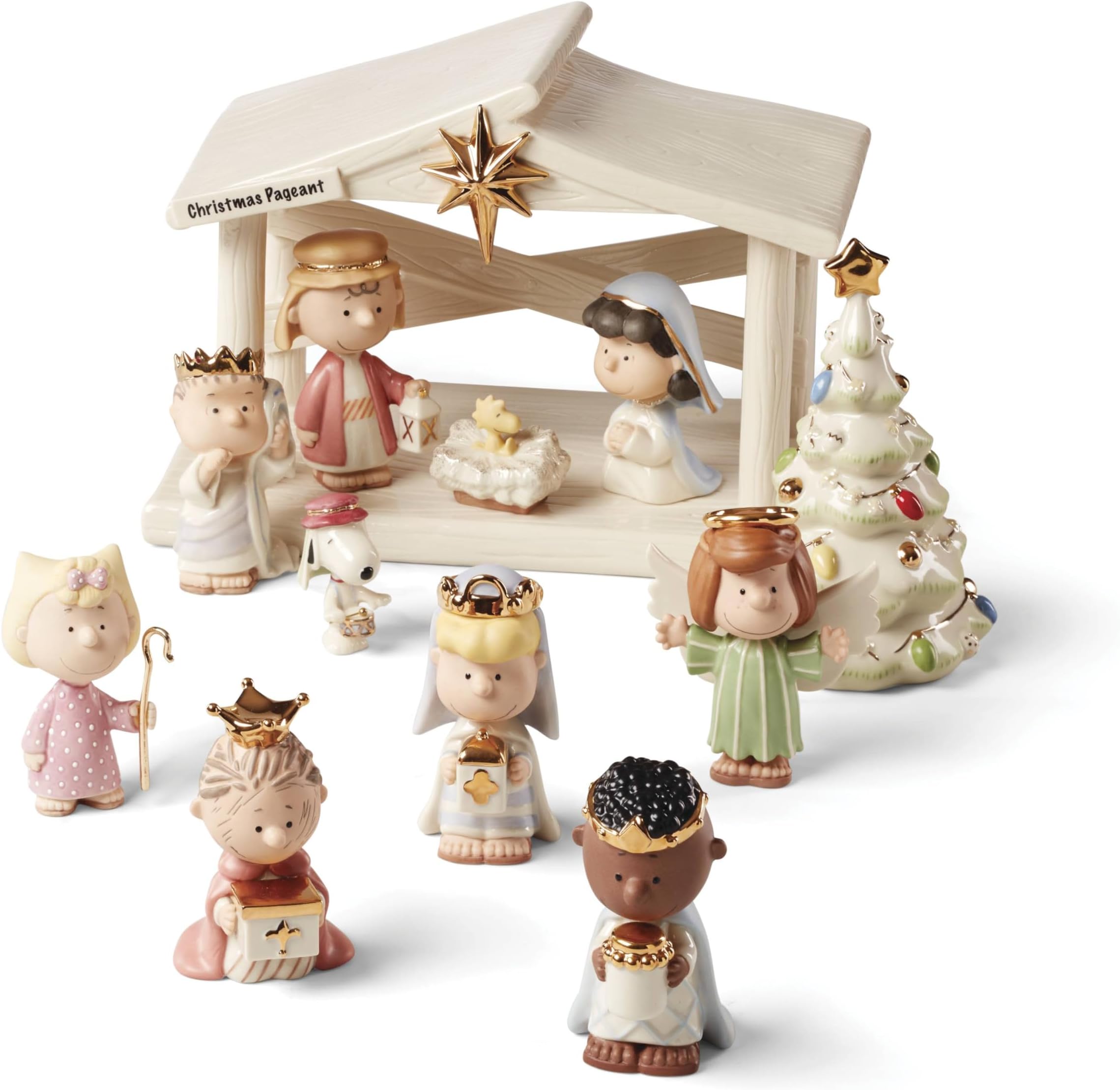 Amazon.com: Lenox 897088 The Peanuts Christmas Pageant 12-Piece ...