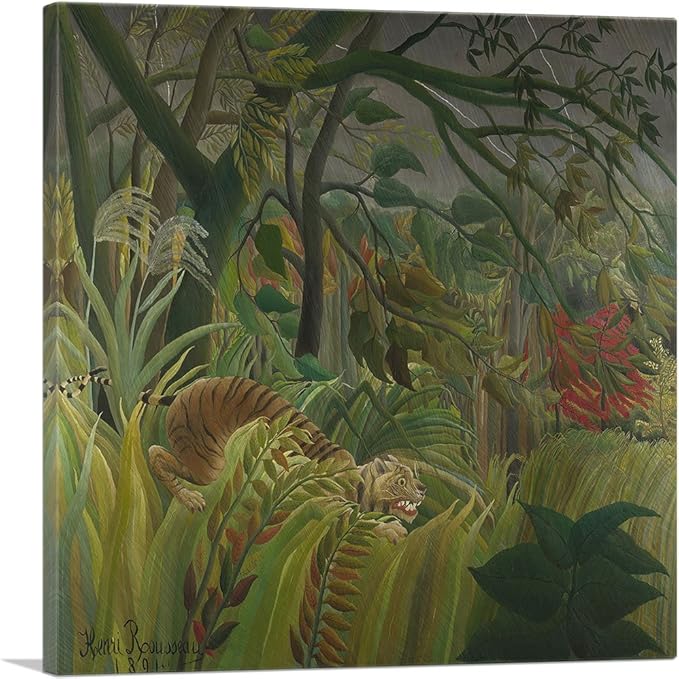 Amazon.com: ARTCANVAS Tiger in a Tropical Storm - Surprised 1891 Canvas ...