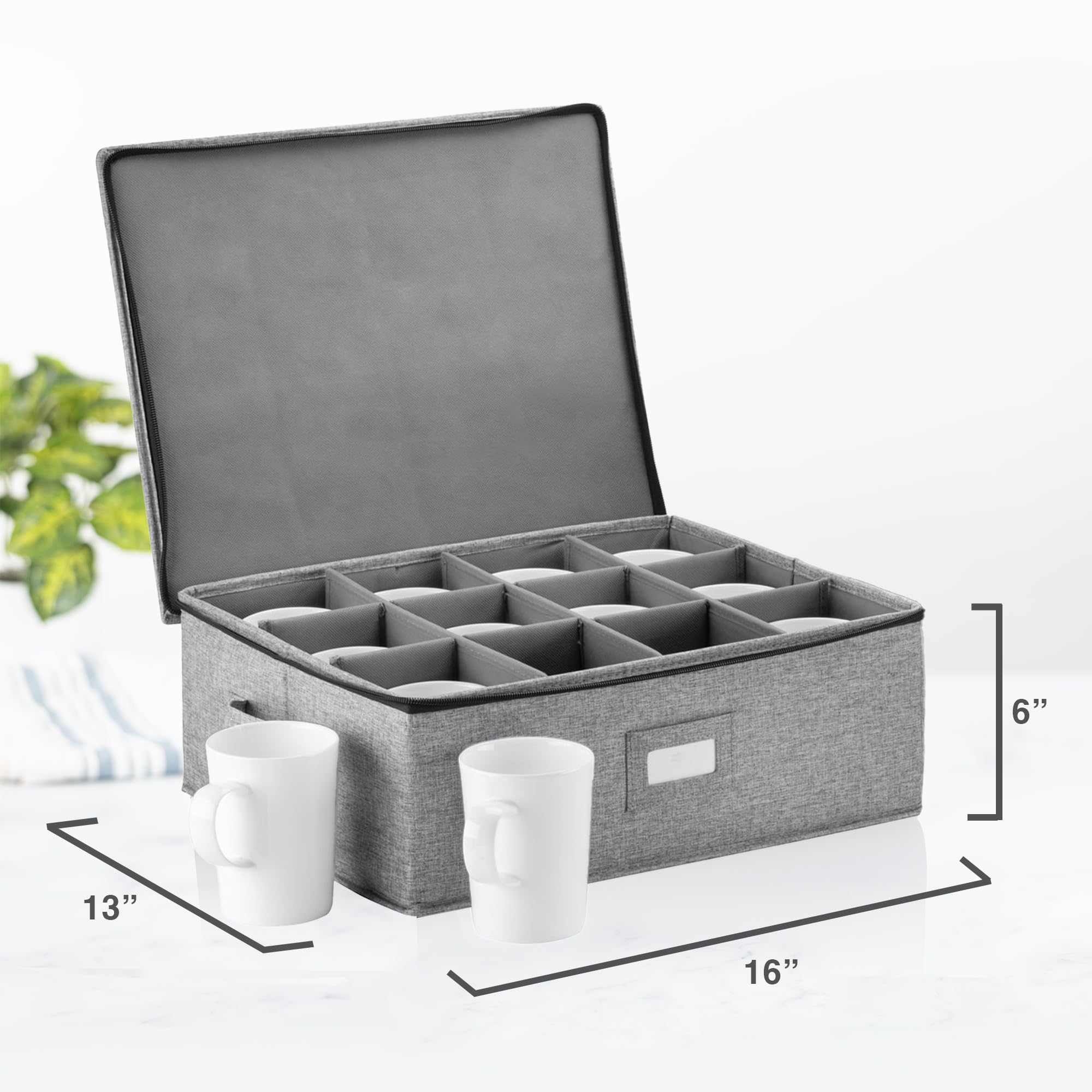 Snapklik.com : Cup Storage Container - 16" X 13" X 6"H - Holds 12 ...