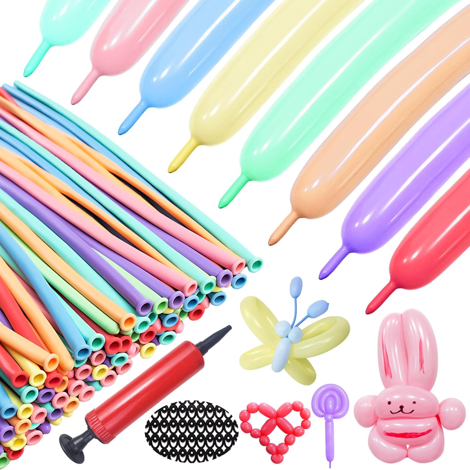 Amazon.com: KAWKALSH 150pcs 260 Long Balloons, Assorted Colors Animal ...