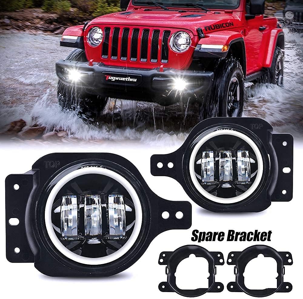 Amazon.com: JL/JT 4 Inch LED Foglights with Halo DRL & Turn Signal ...