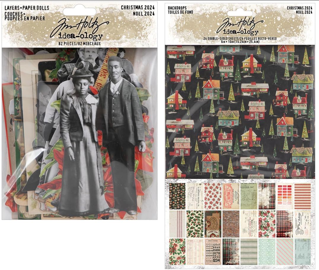 Amazon.com: Bundle - Idea-Ology - Tim Holtz - Christmas - Backdrops and ...
