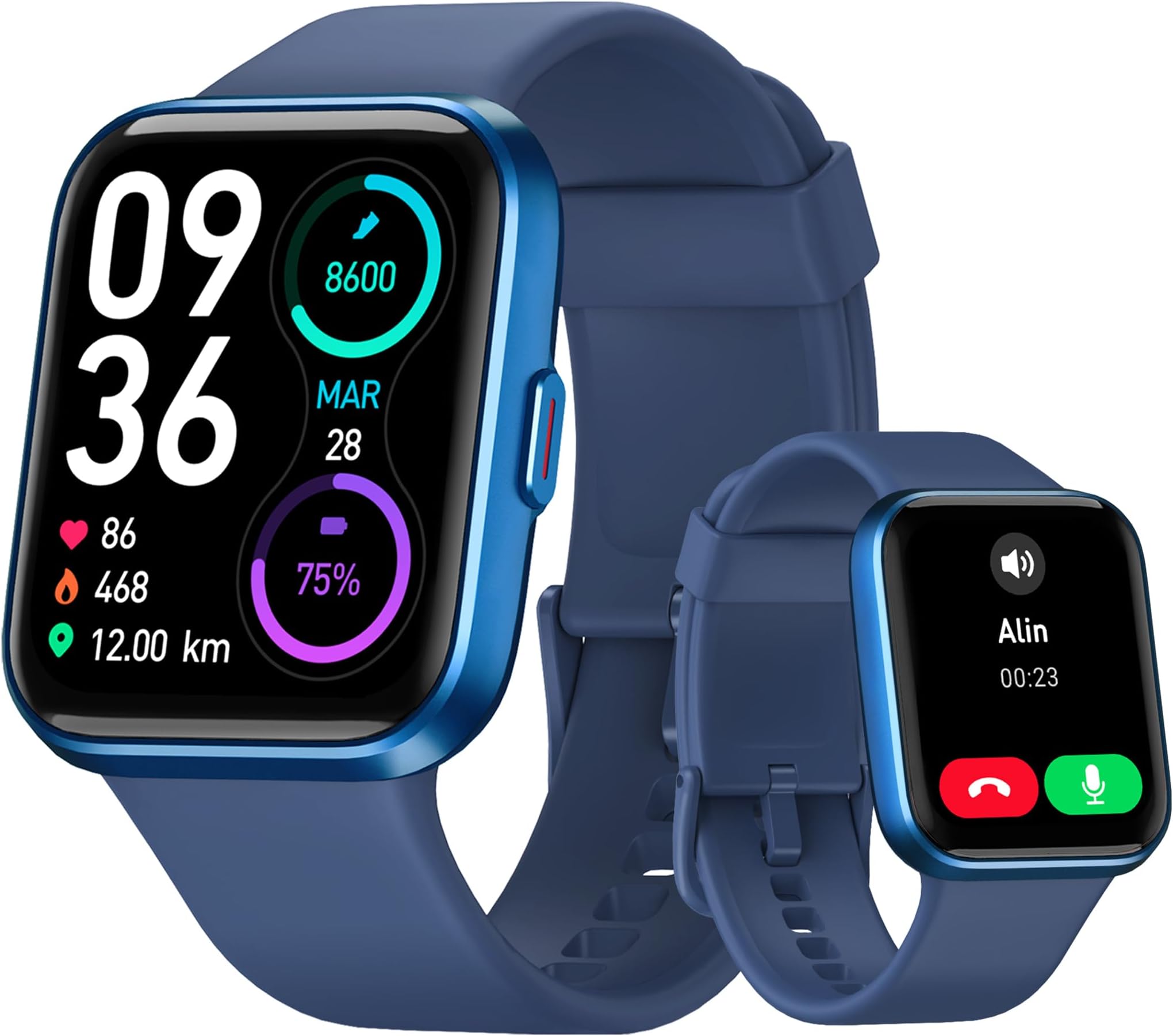 Nerunsa Smartwatch für Damen Herren, 1,85 Zoll Touchscreen Smart Watch ...