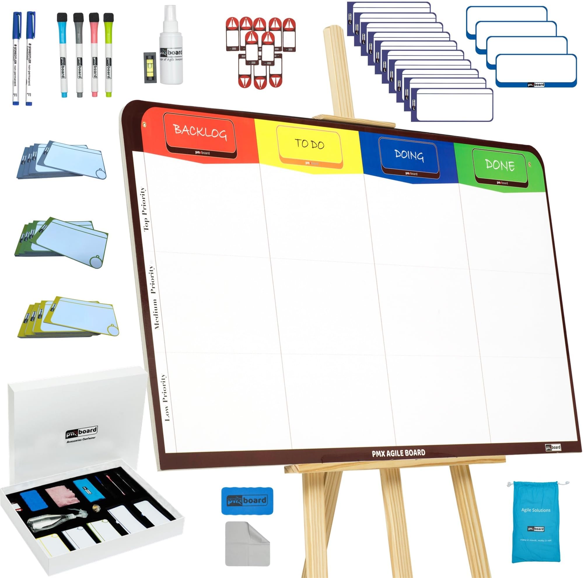 Amazon.com : pmxboard Full Magnetic Agile Board Kit. Kanban Board ...