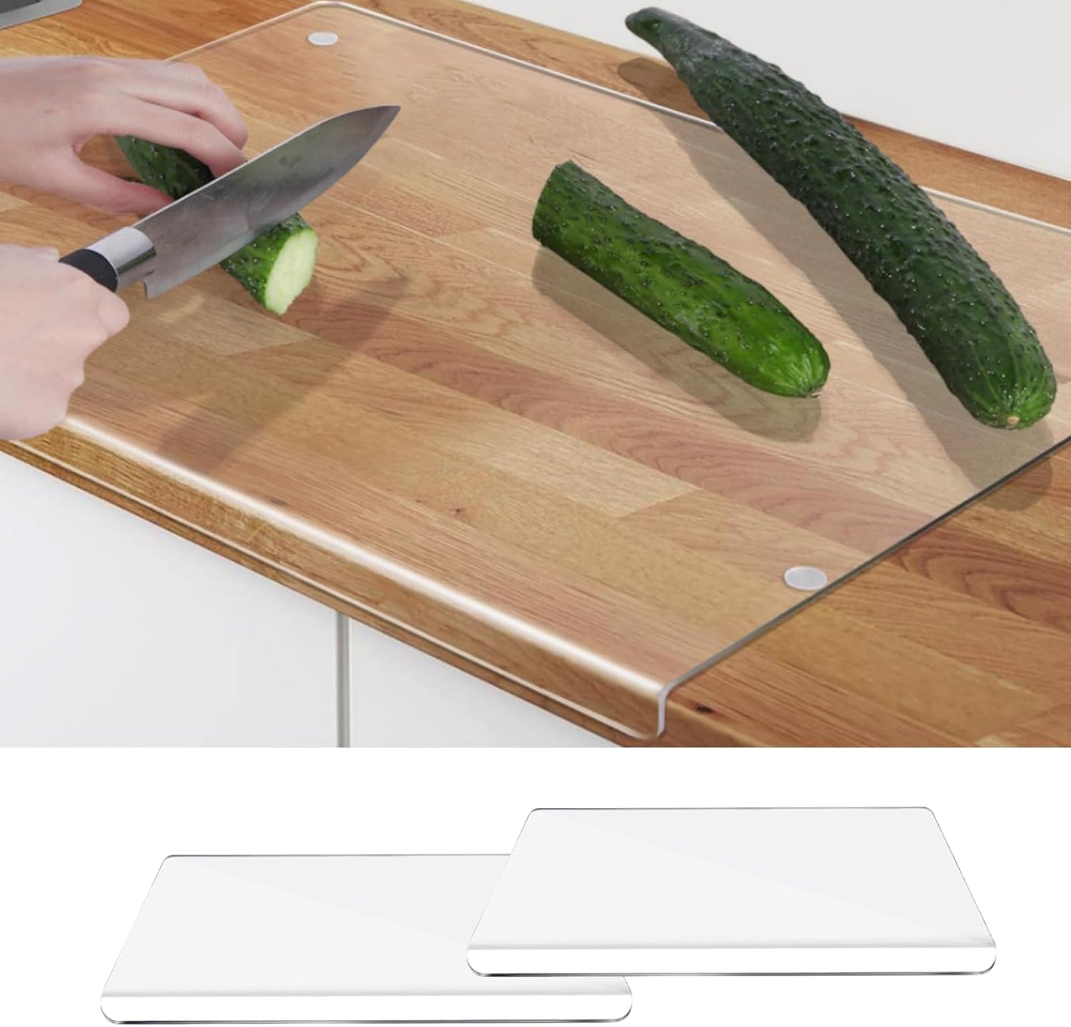Amazon.com: Juhg 2 pack Acrylic Cutting Board with Counter Lip Clear ...