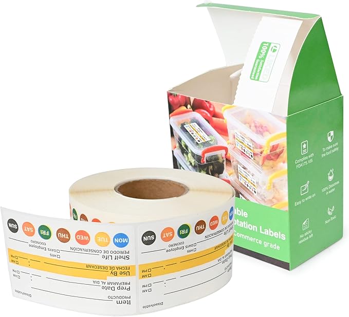 Amazon.com : L LIKED Dissolvable Food Labels 2”x 3"No Residue Food ...