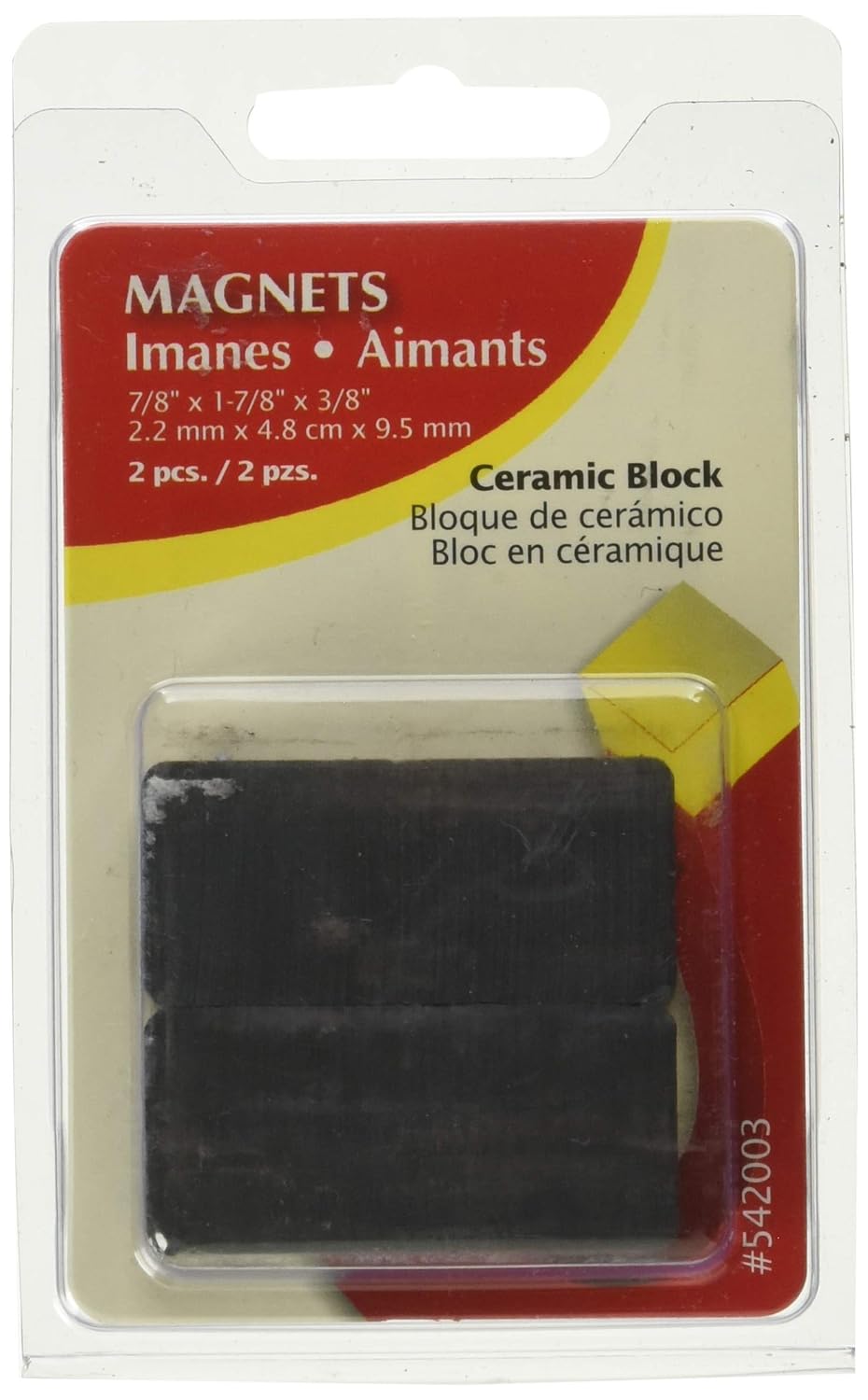 Amazon.com: Hillman 7/8-in x 1-7/8-in Ceramic Block Magnet : Industrial ...