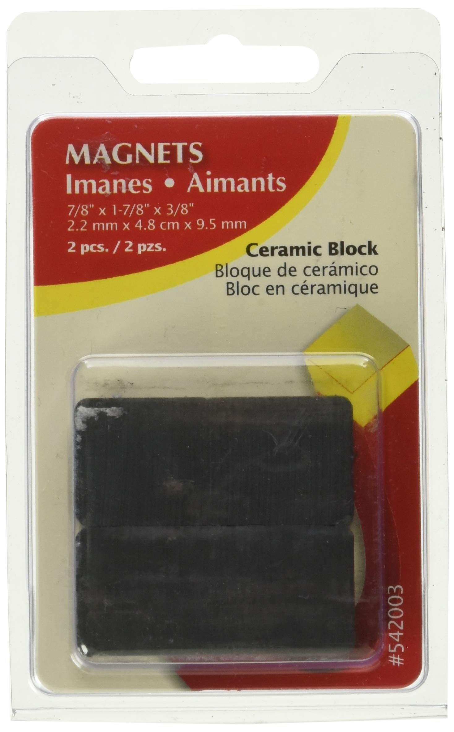 Amazon.com: Hillman 7/8-in x 1-7/8-in Ceramic Block Magnet : Industrial ...