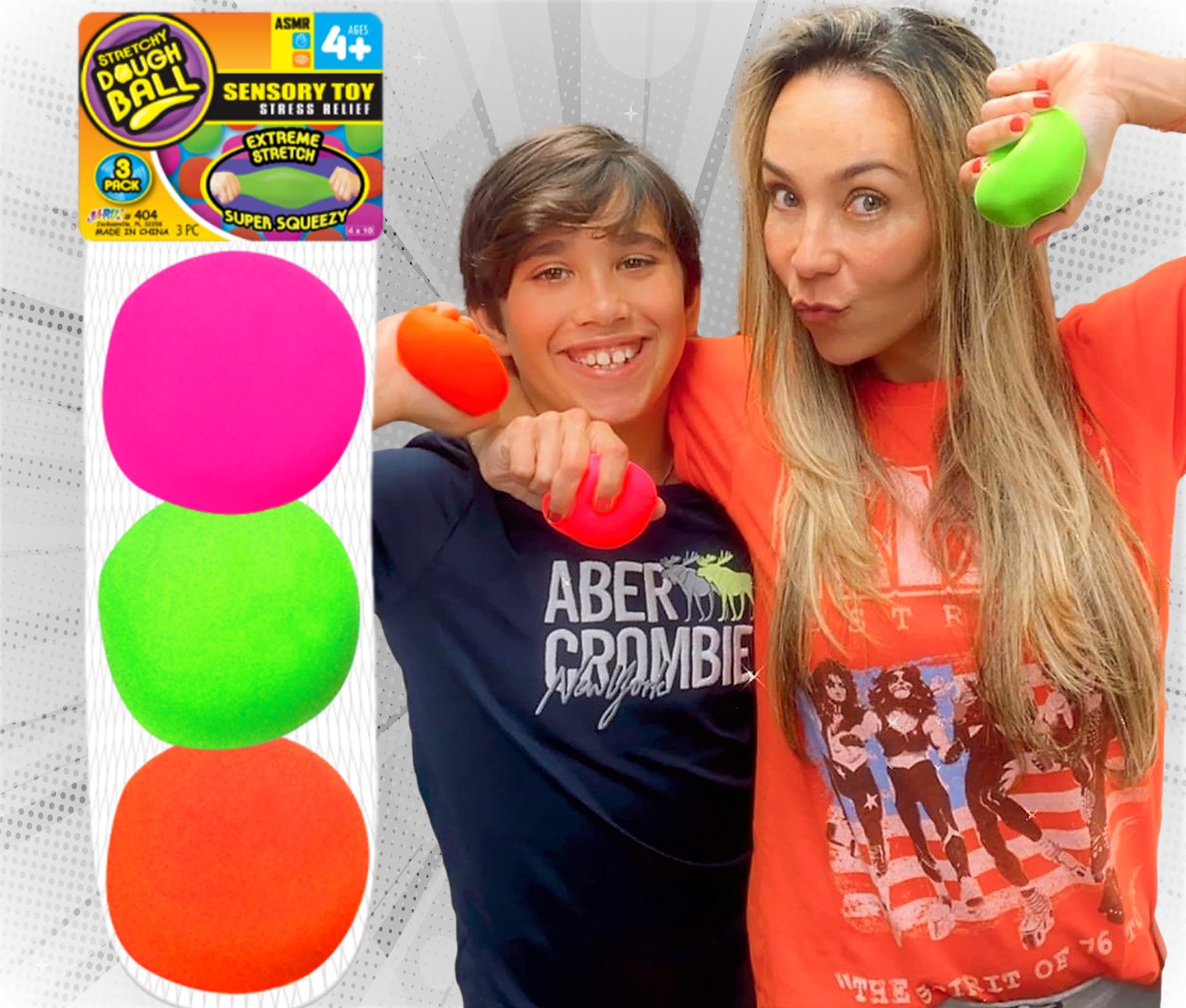 Stretchy Balls Stress Relief (3 Pack) by Fun a Ton | Soft Dough Stress ...