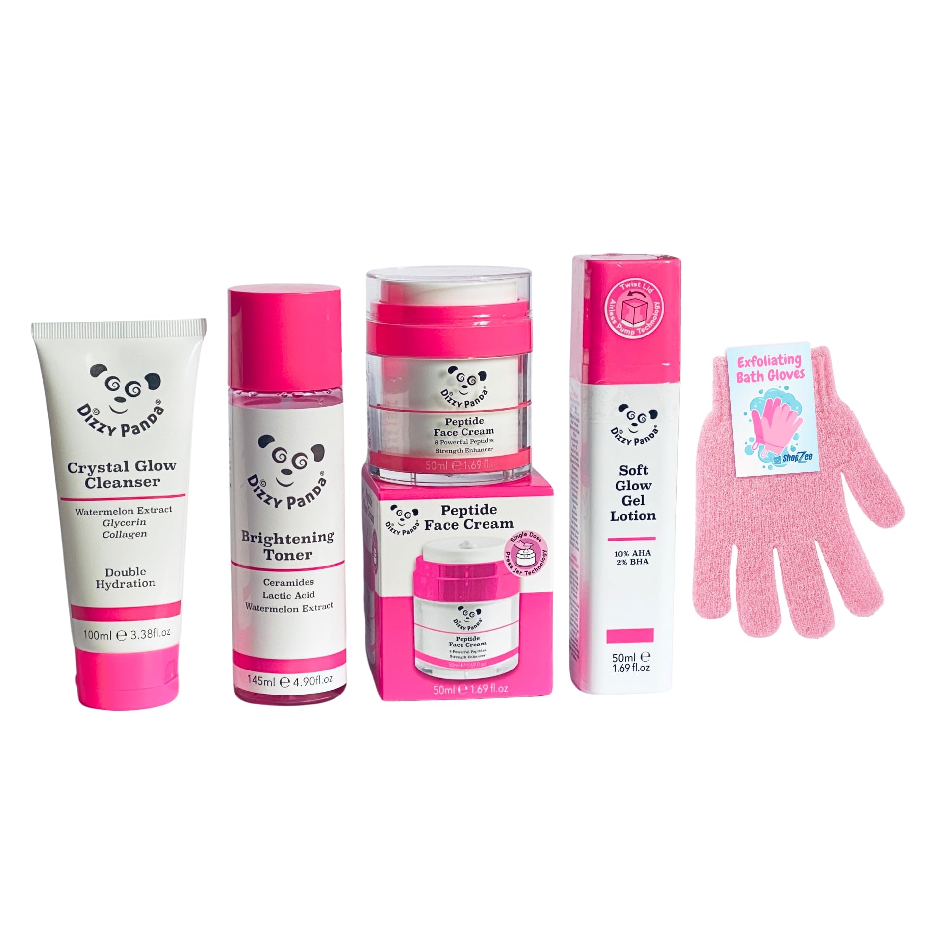 Dizzy Panda Complete Skincare Bundle with ShopZee Exfoliating Bath ...