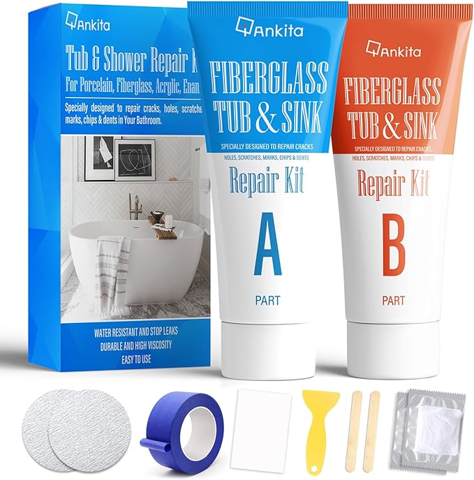 Tub Repair Kit White, Tub Chip and Bathtub Repair Kit for Enamel ...