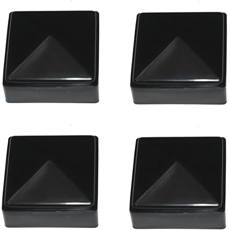 Plum Fittings 2" x 2" Square Black Plastic Post Cap for Aluminum Fence ...