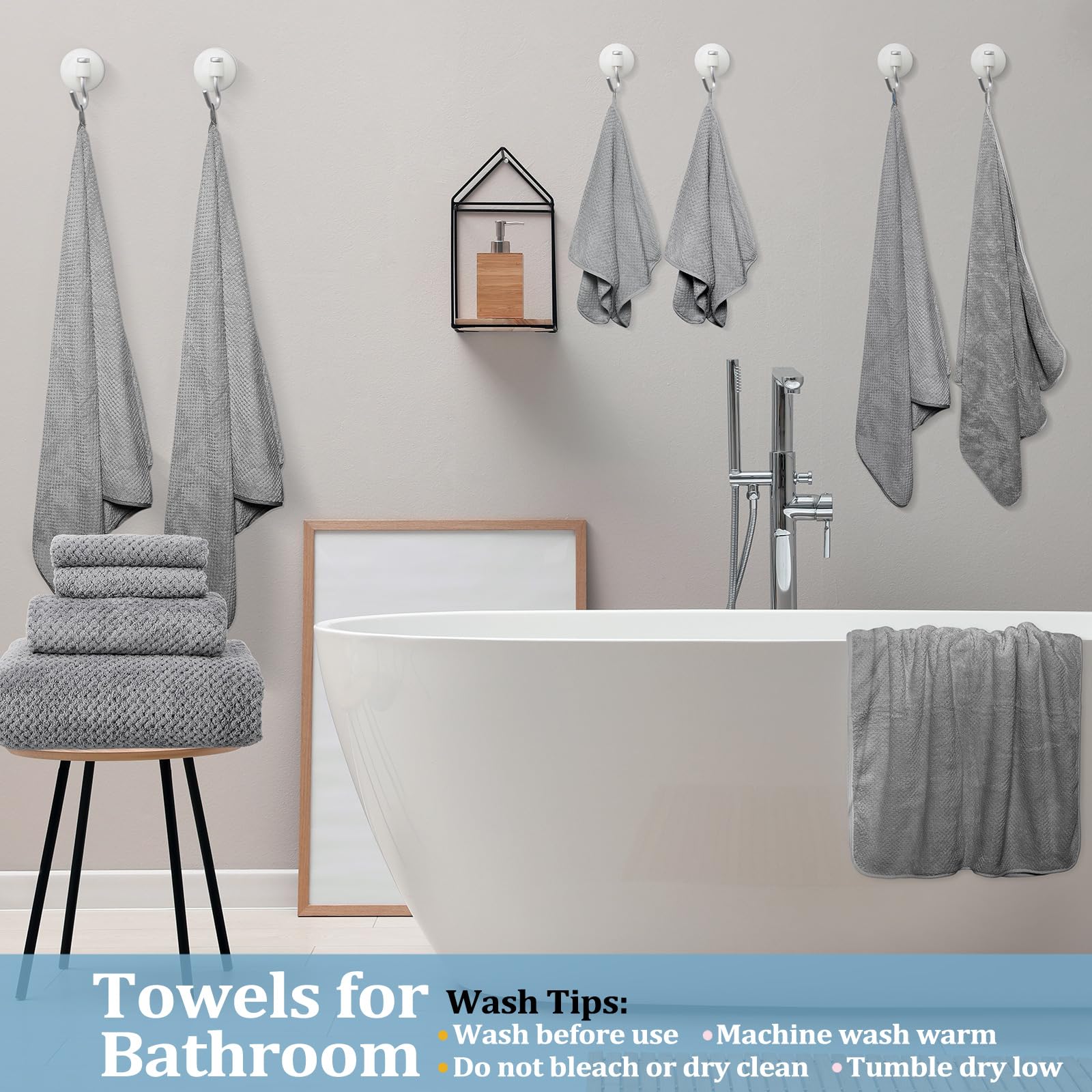 Mixweer 20 Pcs Bath Towels Quick Dry Towel Set Included 5 Bath Towels 5 ...