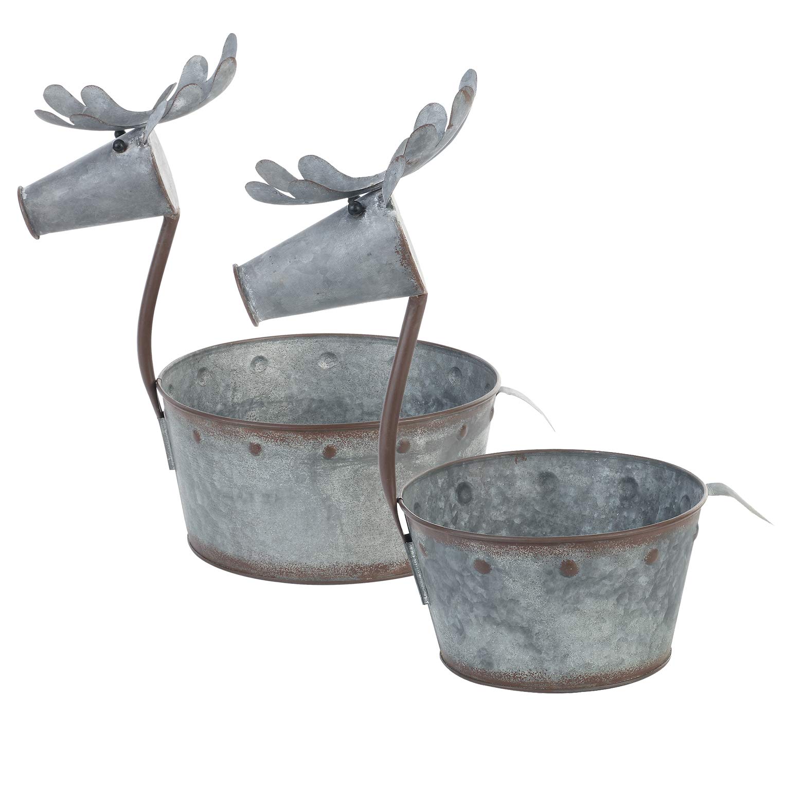 Snapklik.com : Napco Galvanized Silvertone Deer 12.25 X 8.25 Metal ...