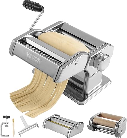 Amazon.com: VEVOR Pasta Maker Machine, 9 Adjustable Thickness Settings ...