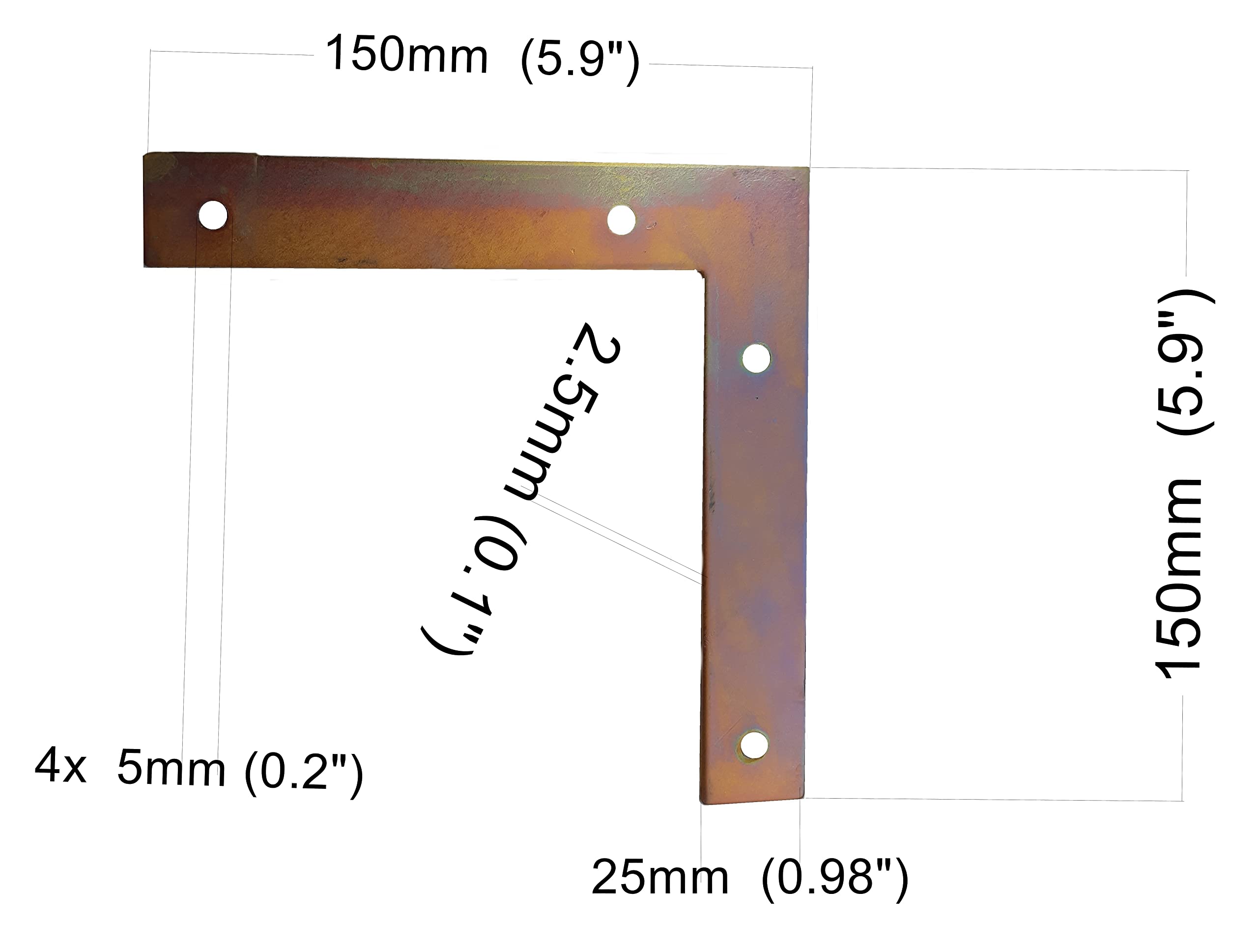 Flat L Shape Pack of 10pcs Joining Plates Bracket for Wood Size: 6″ x 6 ...