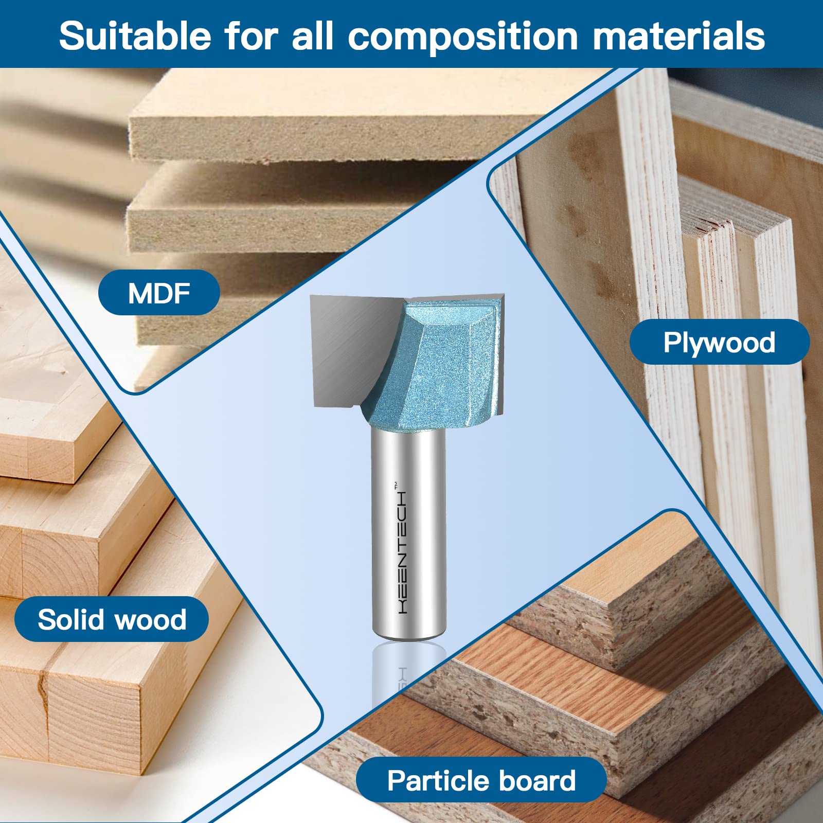 Snapklik.com : KEENTECH Router Bits, Carbide Tipped Bottom Cleaning Bit ...