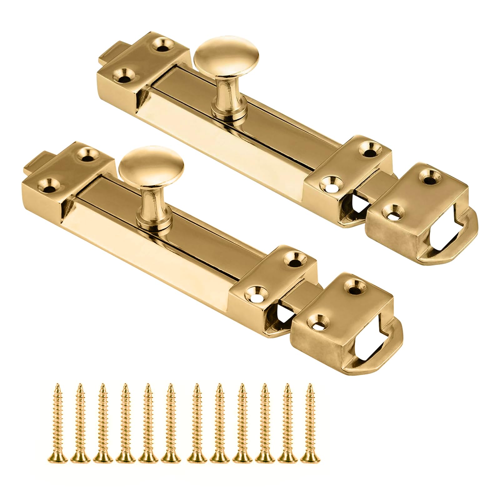 Pack of 2 Brass Sliding Door Lock | Door Bolts for Internal Doors 100mm ...