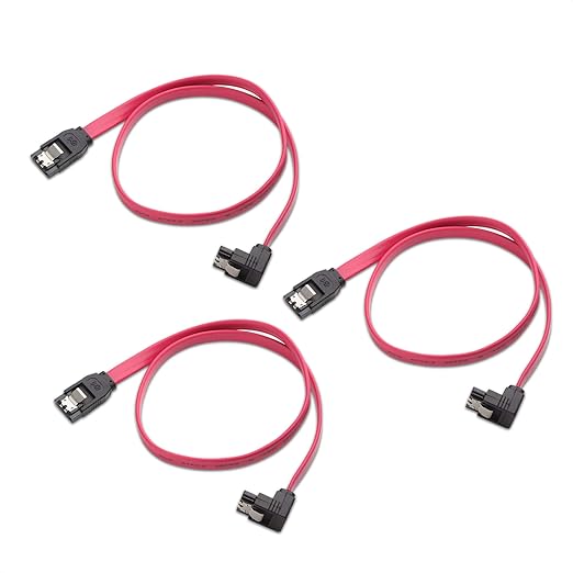 Cable Matters 3-Pack 90 Degree Right Angle SATA Cable 18 Inches (6.0 ...