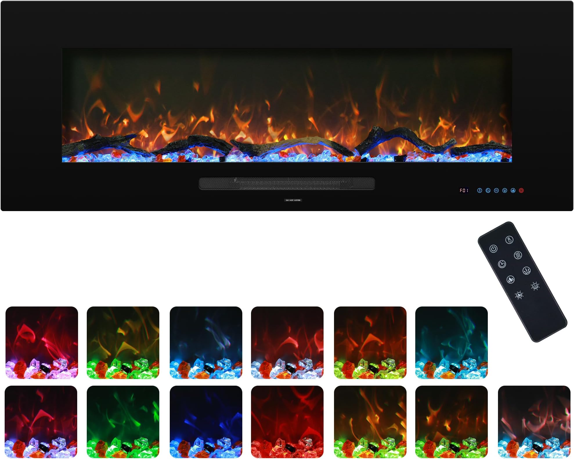 Amazon.com: Dreamflame 50" Electric Fireplace Inserts, Recessed & Wall ...