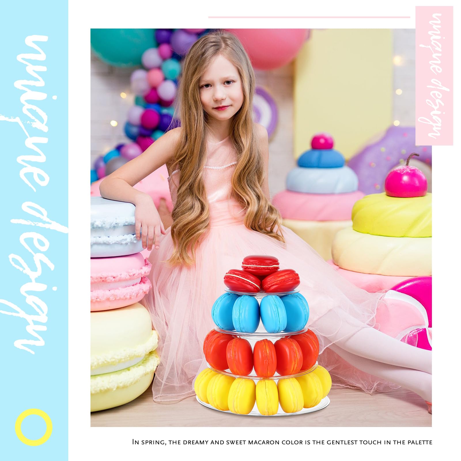 Snapklik.com : 1 Pcs Round Macaron Display Tower Stand 4 Tiers Plastic ...