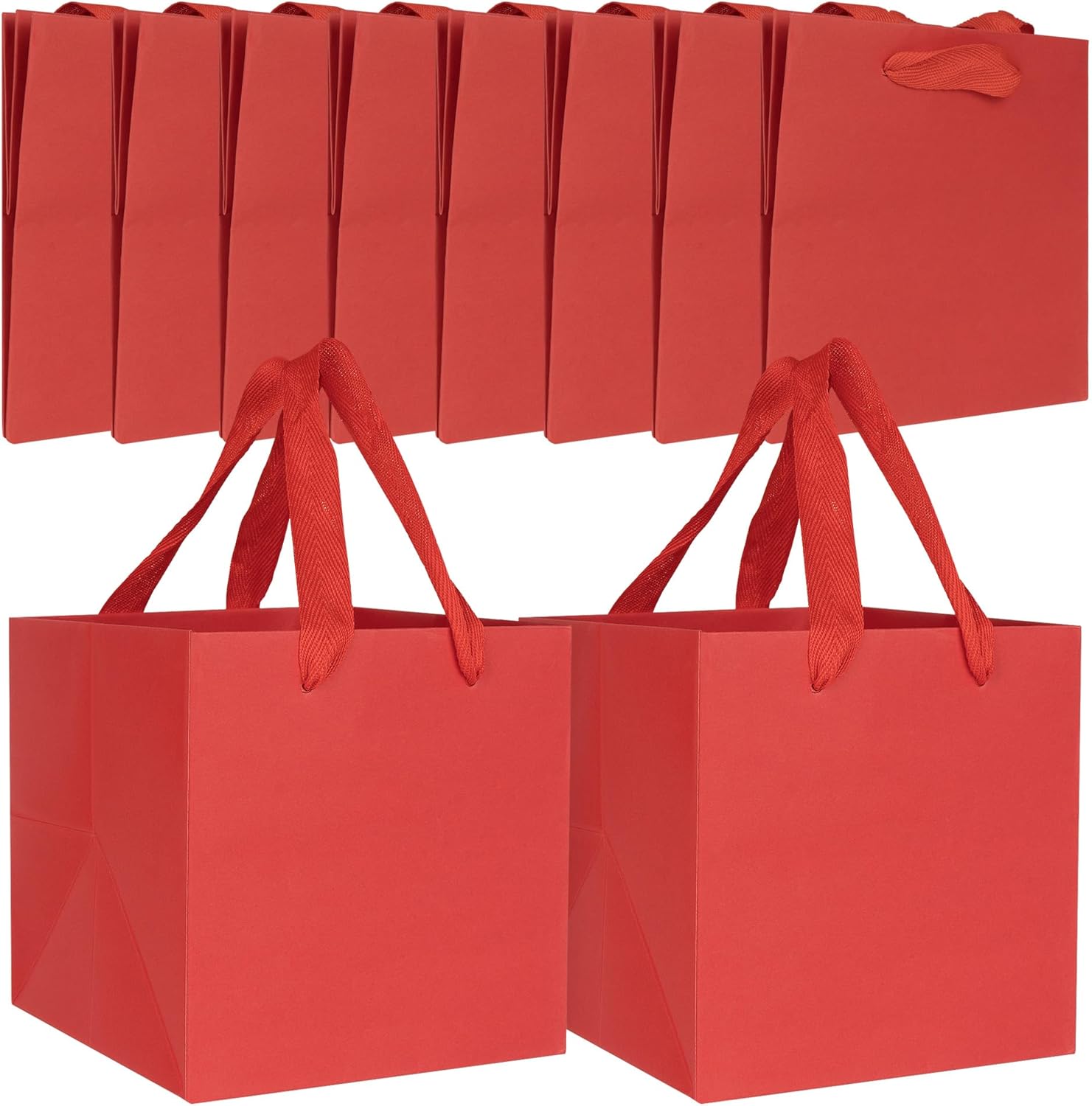 Amazon.com: CAIRIAC Red Favor Bags Bulk Kraft Paper Gift Bags with ...