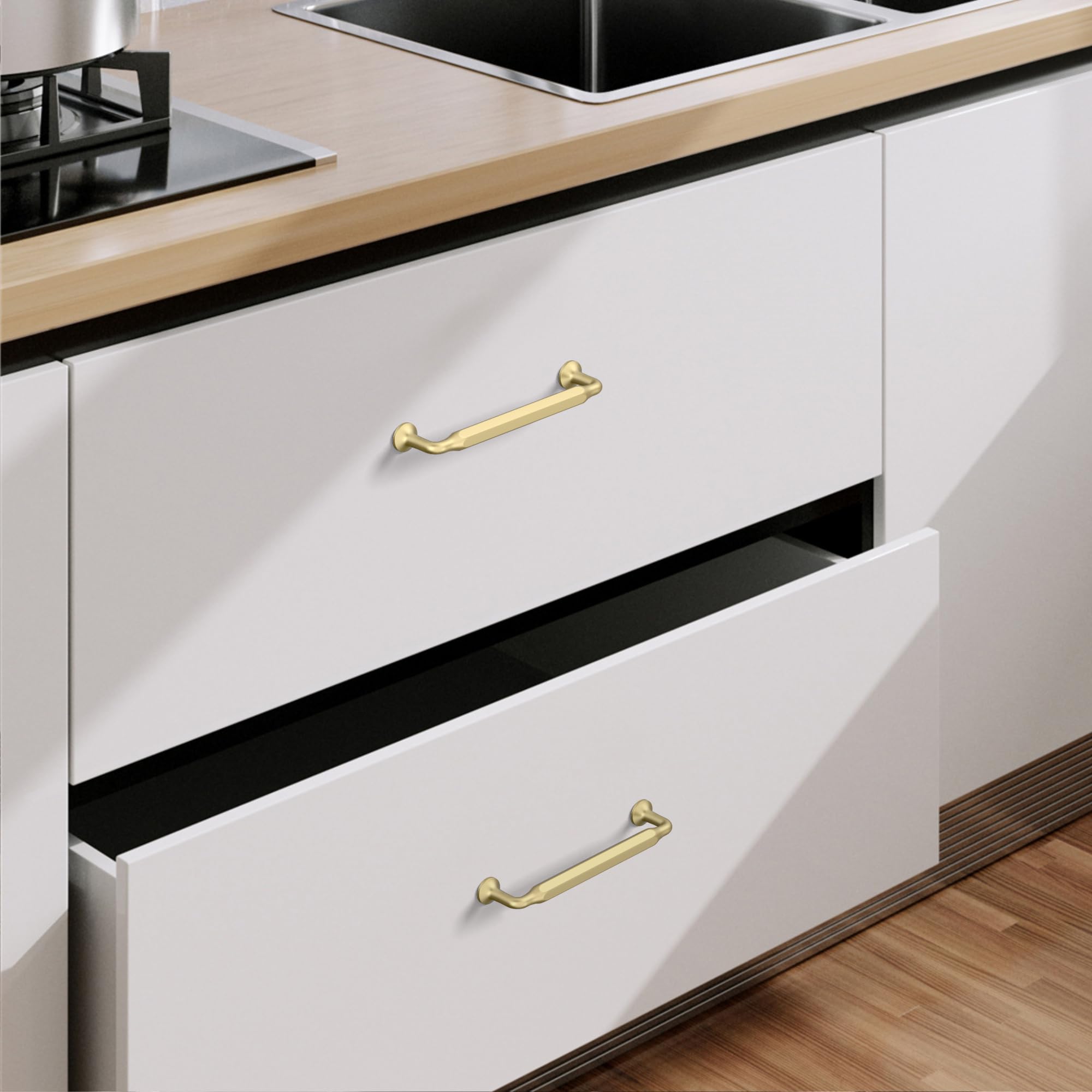 Snapklik.com : 10 Pack 5 Inch Cabinet Handles Gold Kitchen Cabinets ...