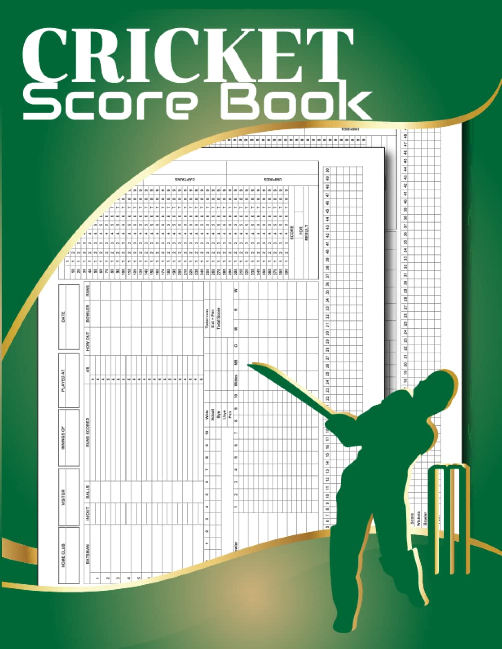 Cricket Scorebook: 120 Page Cricket Score Sheets Book to Record Match ...