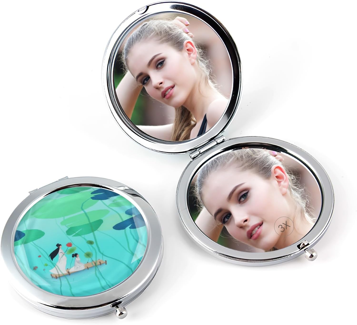 BNFGD Makeup Compact Mirror, Portable Folding Makeup Pocket Mirror for ...