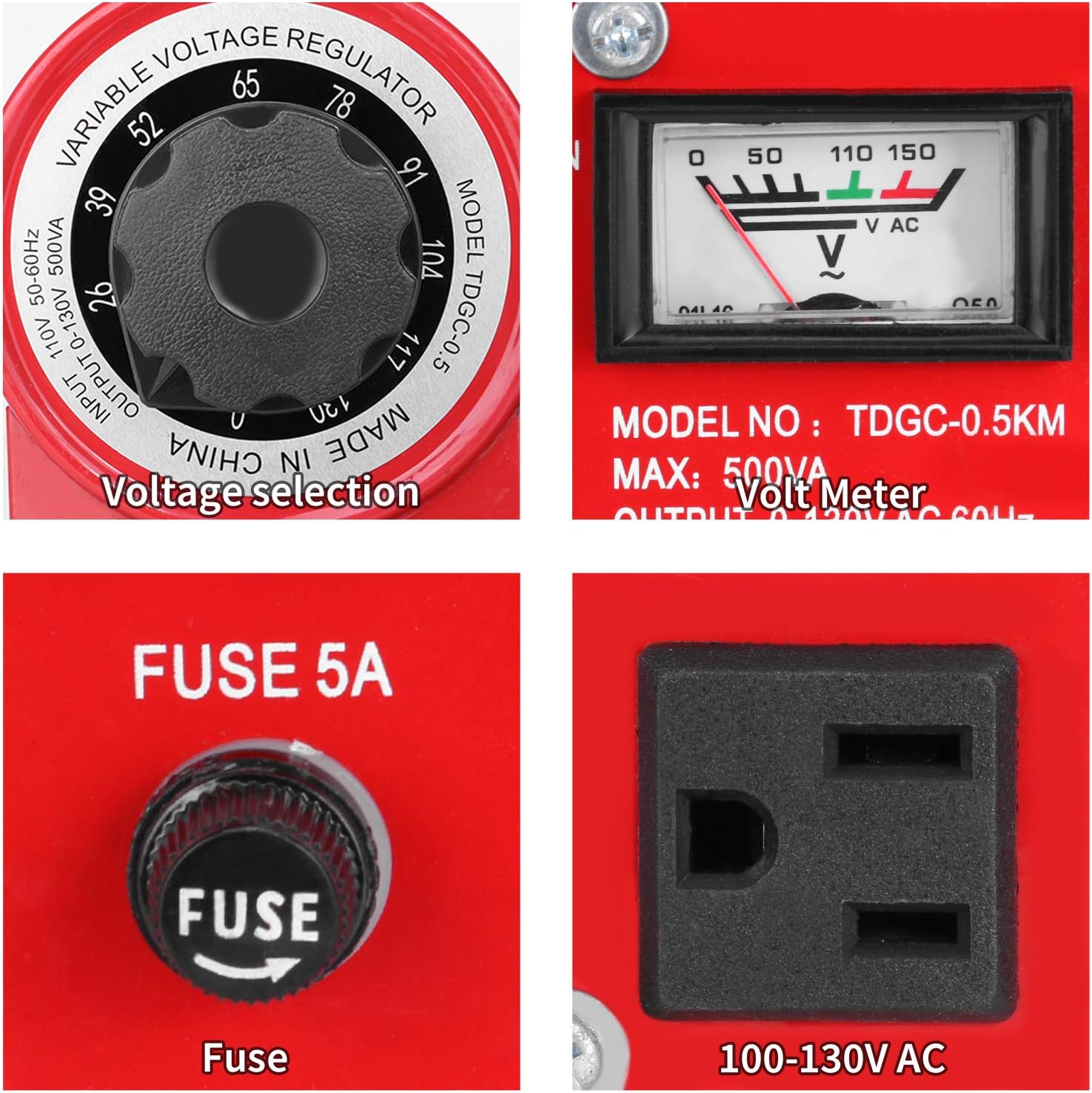 Transformador de voltaje Regulador de voltaje variable automático de 5 amperios, 500 VCA máximo ...