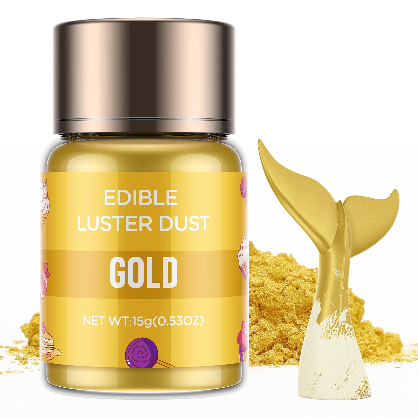 Amazon.com : Luster Dust Edible - 15 Grams Food Grade Cake Dust Shimmer ...