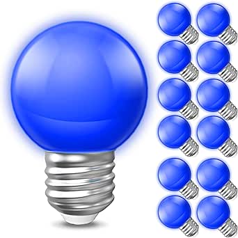 Blue Light Bulbs, LED Colored Bulbs 15 Watt Equivalent E26 Base, 1.5 ...