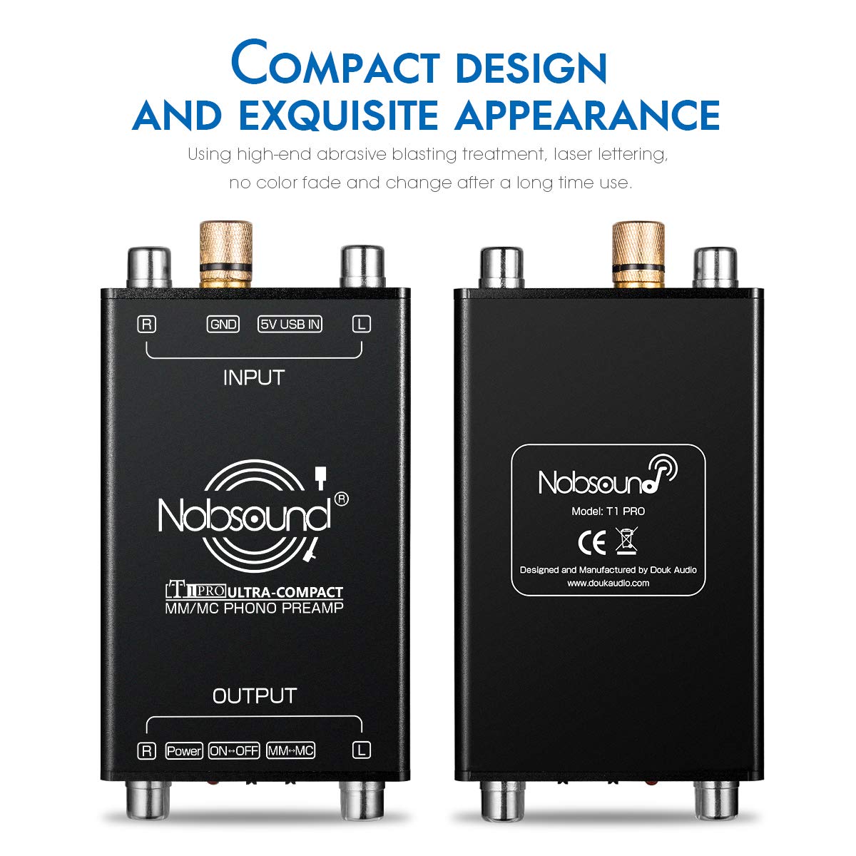 Nobsound T1 PRO Mini MM MC Phono Stage Preamp Record Player ...