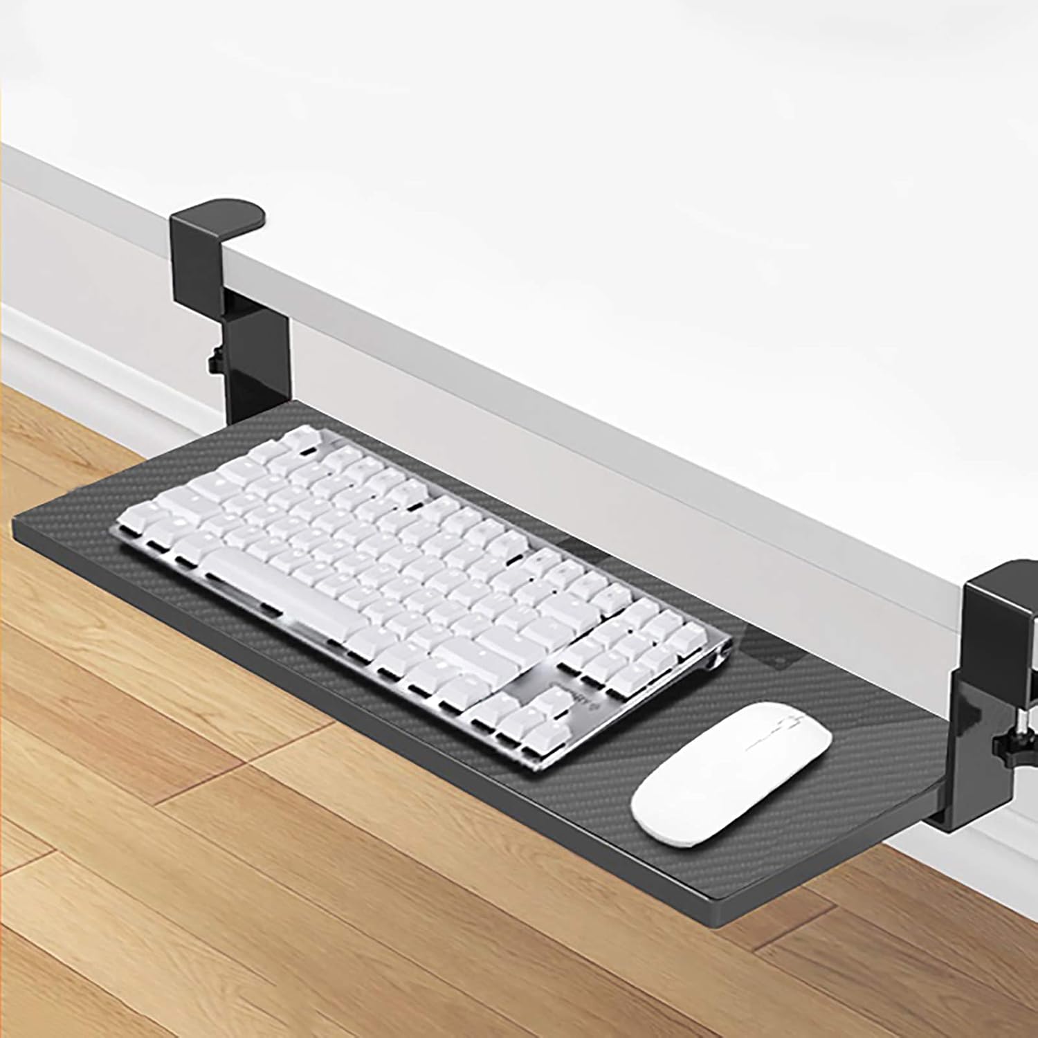 Amazon.com: keyboard tray Clamp-On Retractable Adjustable Keyboard Tray ...