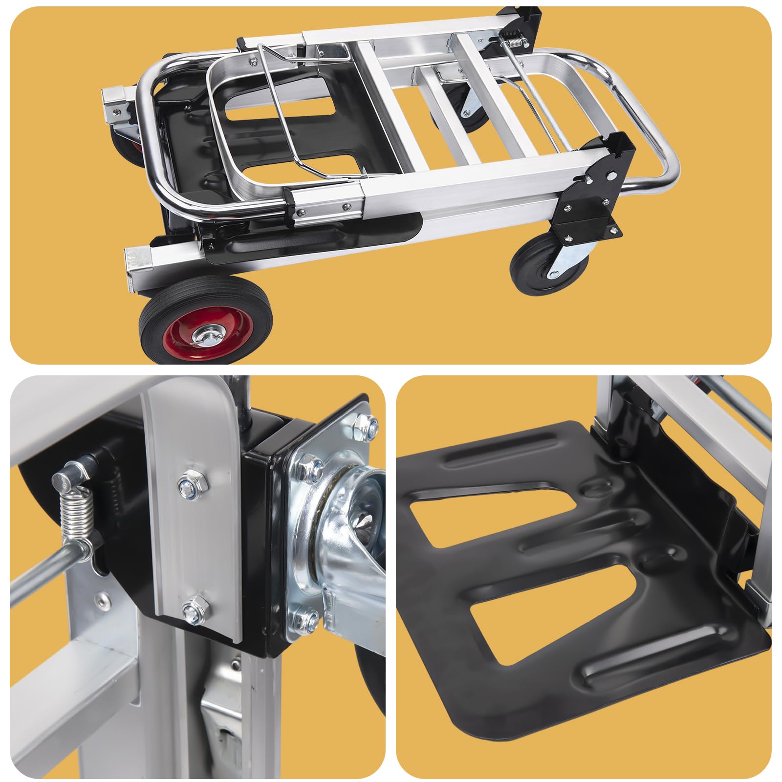 330LB Folding Hand Truck Dolly Cart with Telescoping Handle Heavy Duty ...