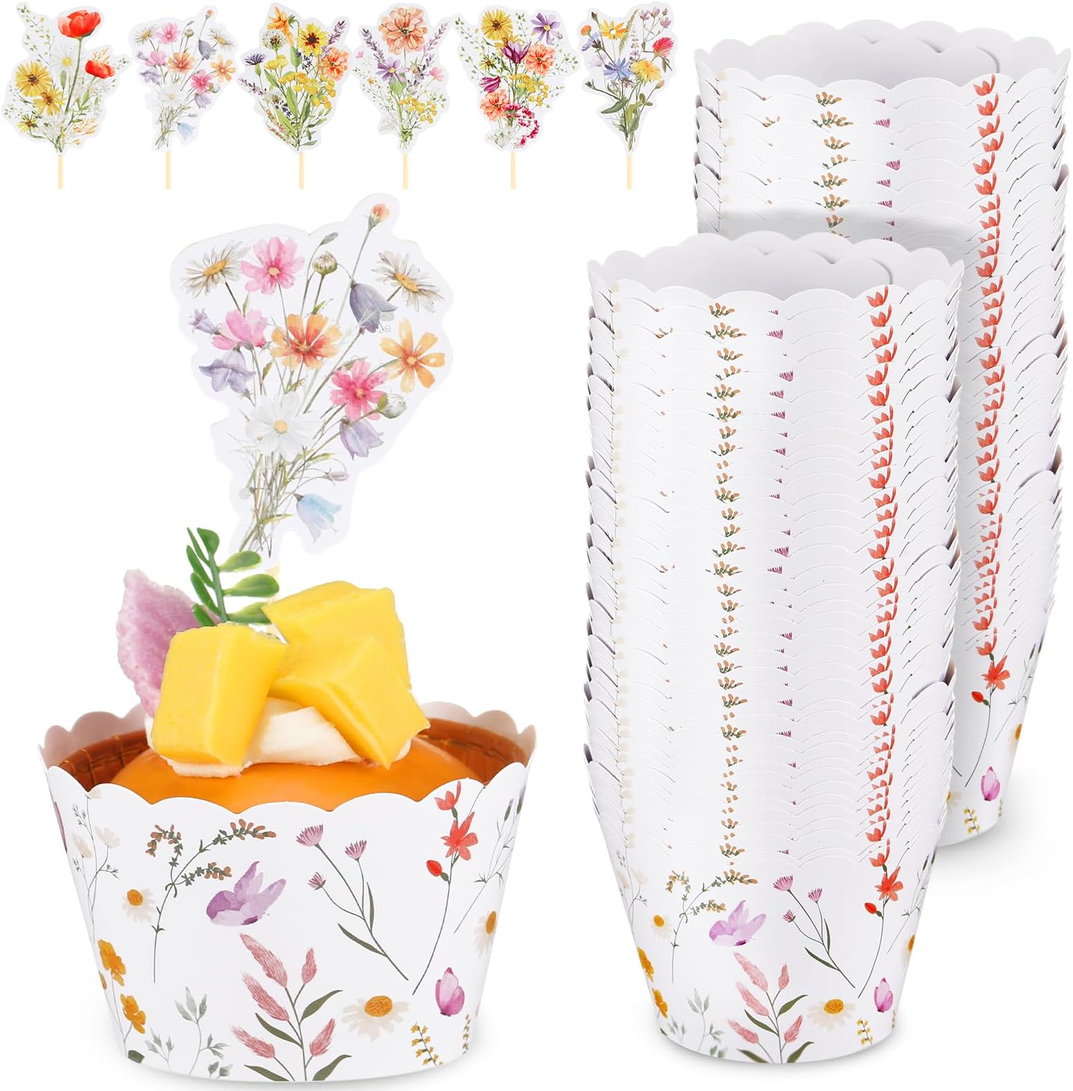 Amazon.com: Paper Baking Cups 60-Pack Large Greaseproof Baking Cups ...