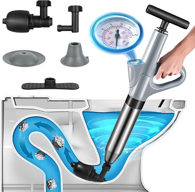 Amazon.com: High Pressure Toilet Plunger, Powerful Air Drain Plunger ...