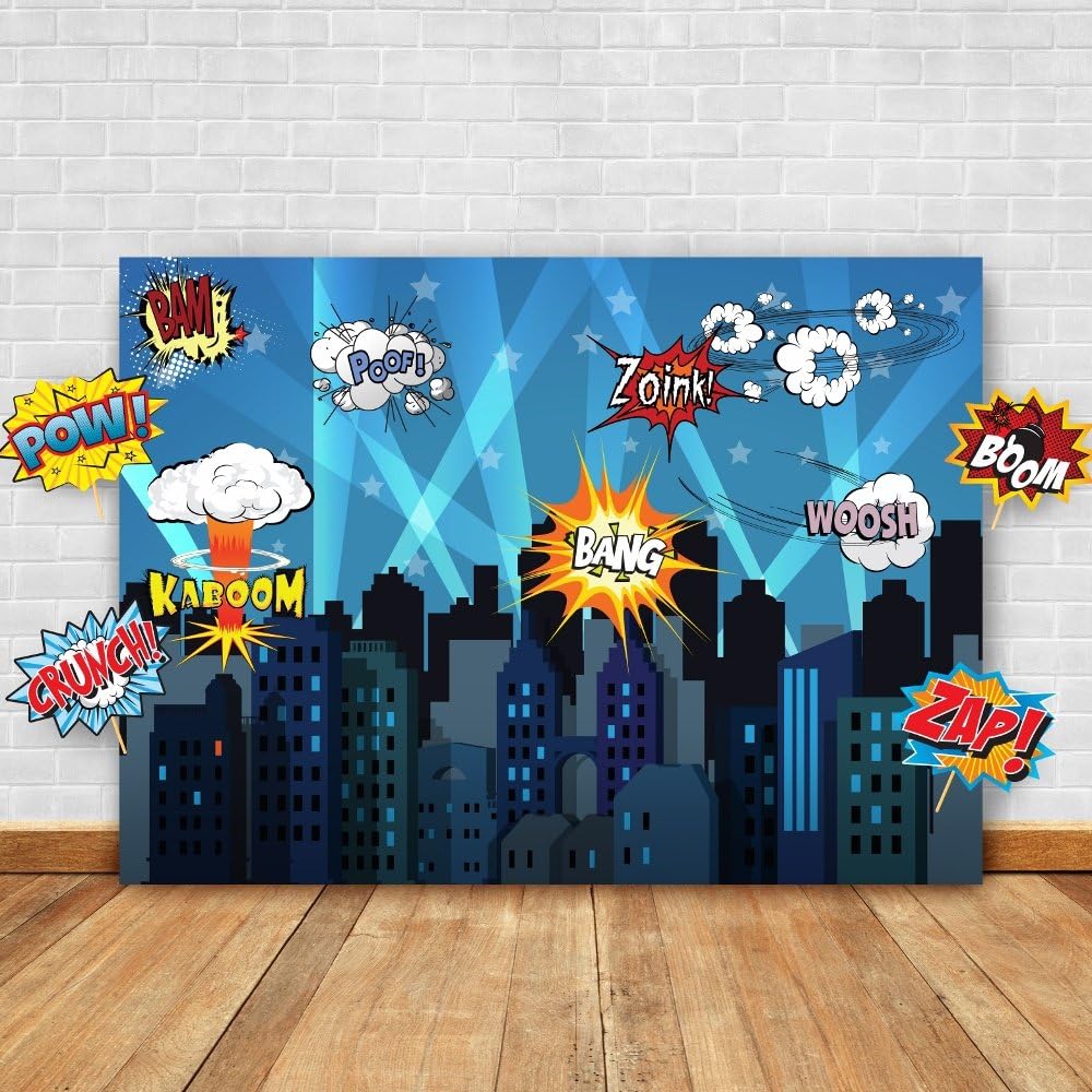 Superheroes Theme Party Photography Backdrop with Props. Super Hero ...