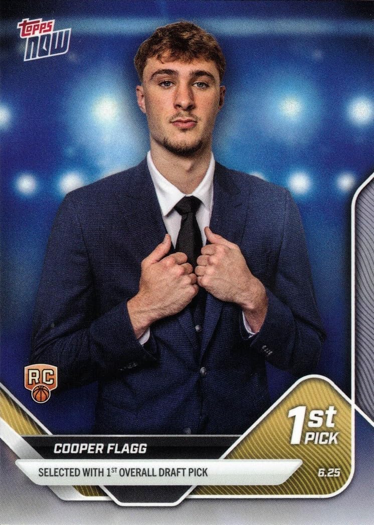 Amazon.com: 2025 Topps Now Basketball #D1 Cooper Flagg Rookie Card RC ...