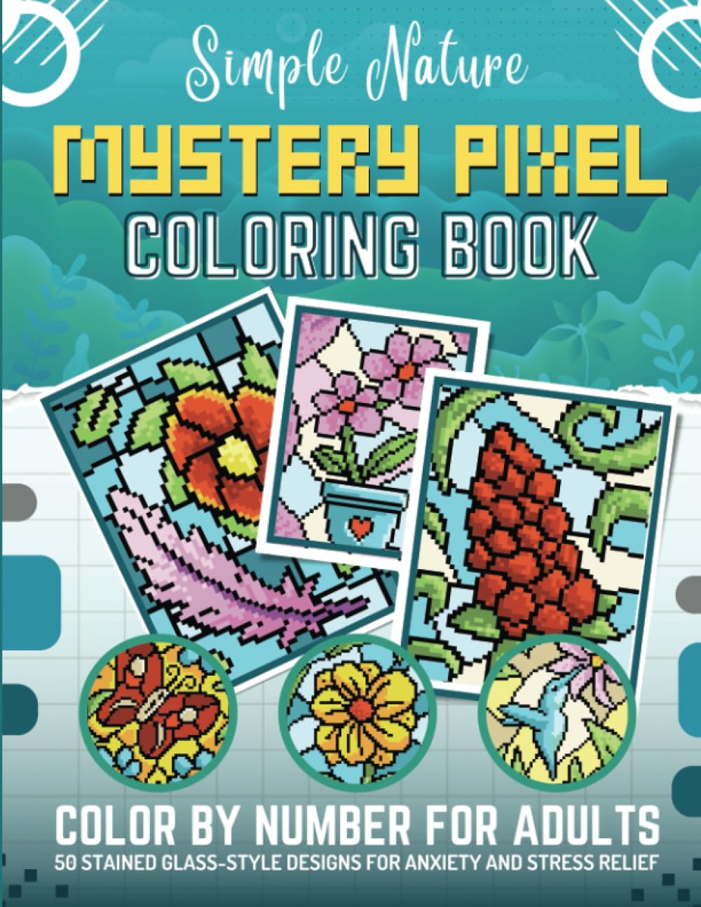 Amazon.com: Simple Nature: Mystery Pixel Coloring Book: Color by Number ...